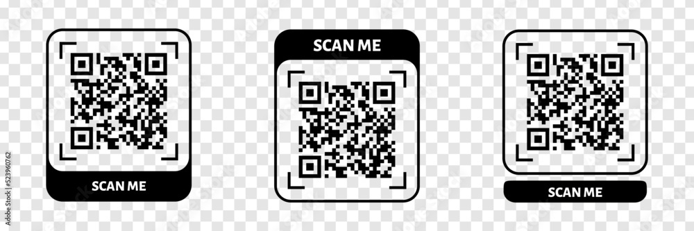 Scan me QR code design. QR code for payment, text transfer with scan me ...