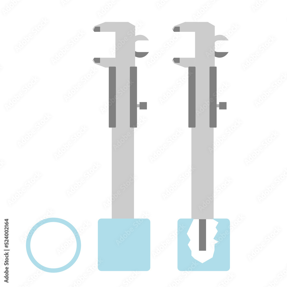 vernier caliper measure depth of pipe Stock Vector | Adobe Stock