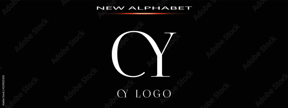 Monogram CY LOGO Abstract Fashion font alphabet. Minimal modern urban ...