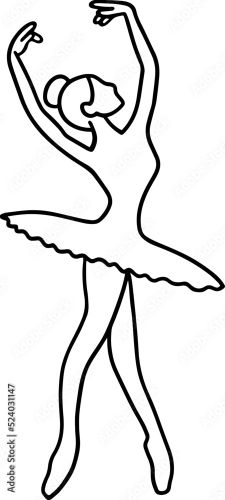 ballerina pose line art drawing Stock Vector | Adobe Stock