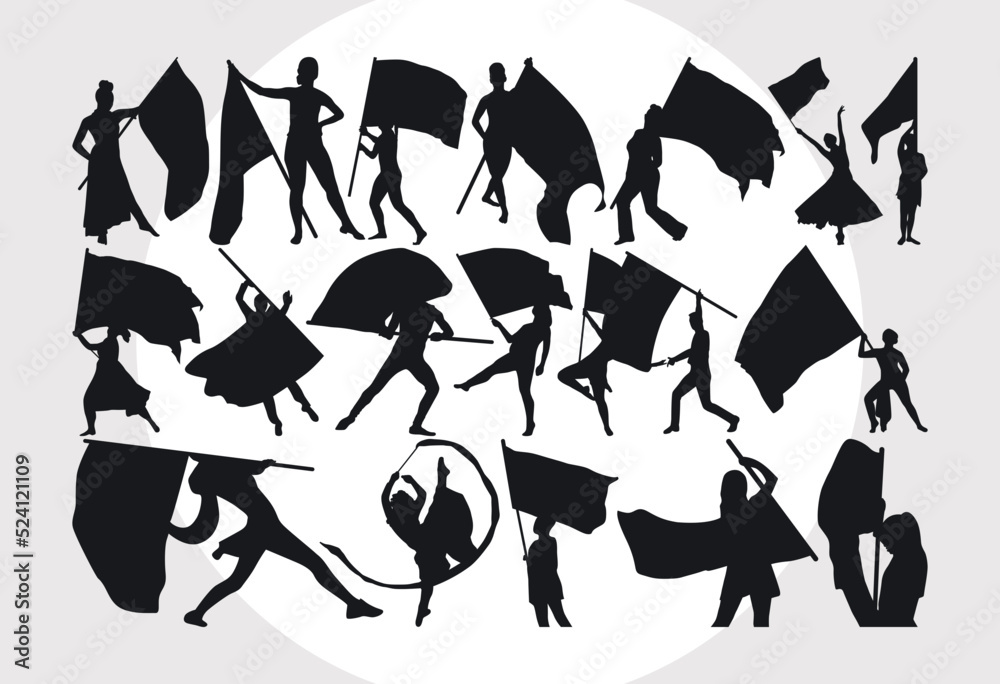 Vetor Color Guard SVG Bundle, Marching Band Svg, Color Guard Flags Svg ...