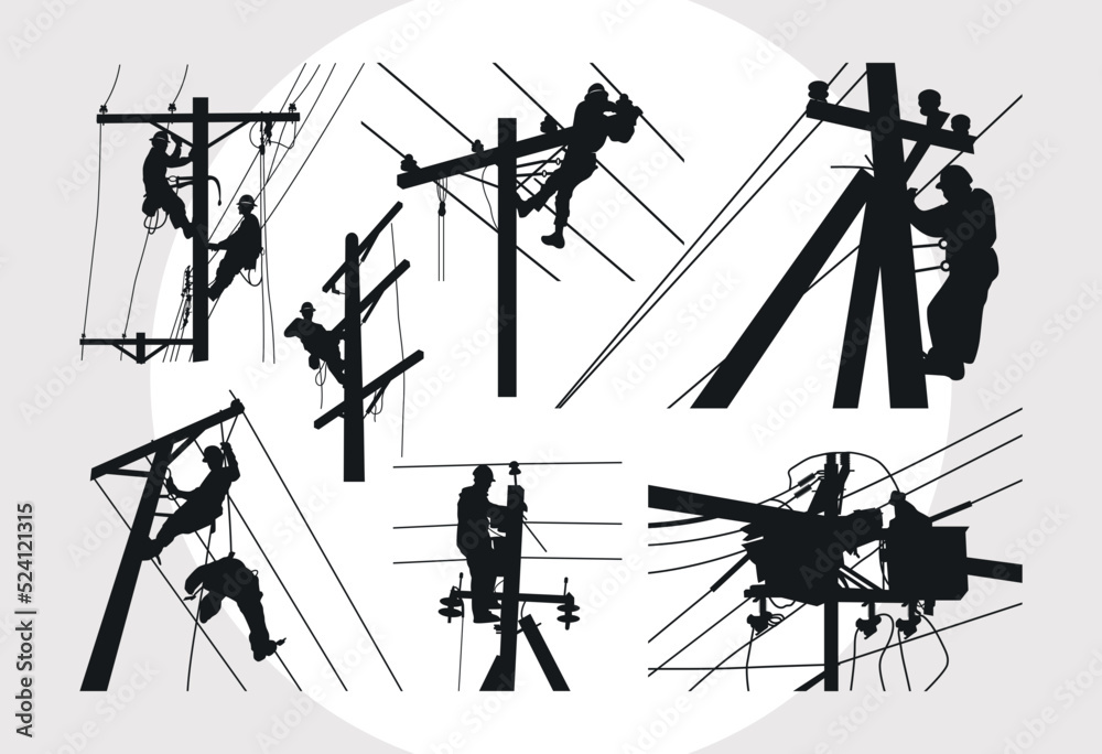 Vector de Stock Lineman SVG Bundle, Line Worker Svg, Electrician Svg ...