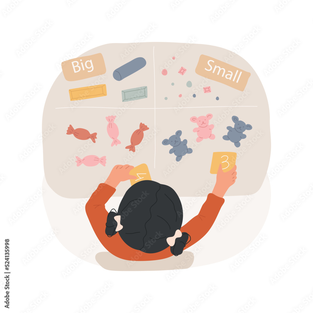 Stock-Vektorgrafik „Comparing and counting objects isolated cartoon ... Stock-Vektorgrafik „Comparing and counting objects isolated cartoon ...