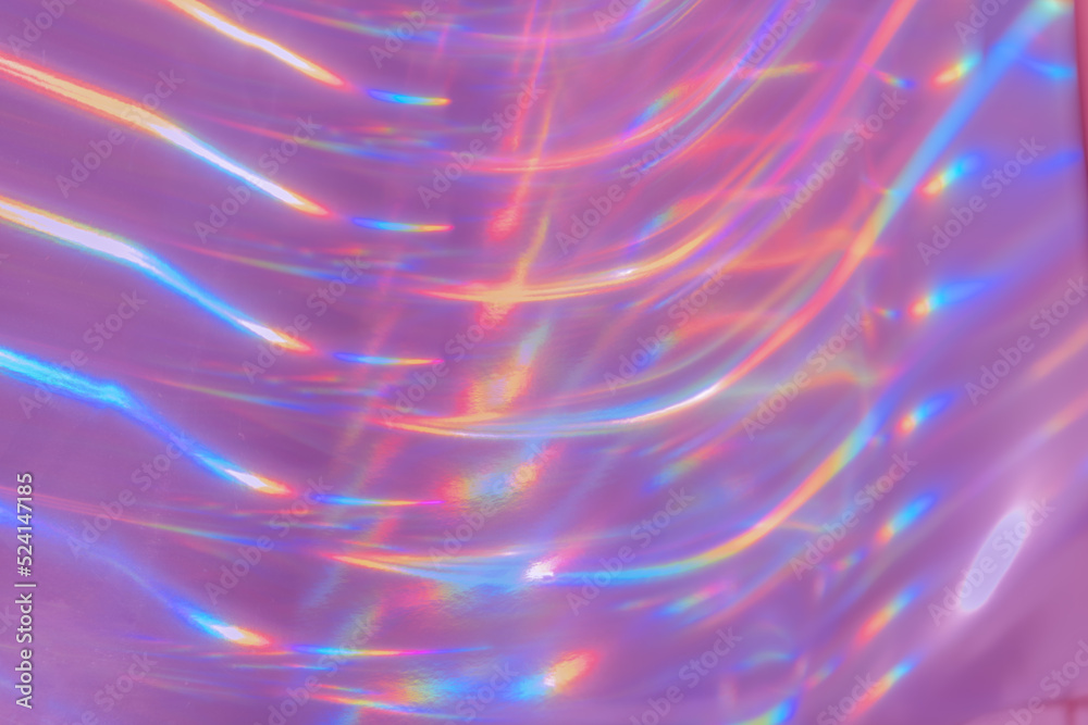Prismatic Chromatic Holographic Aesthetic Neon Lights lines blur texture background Stock Photo ...