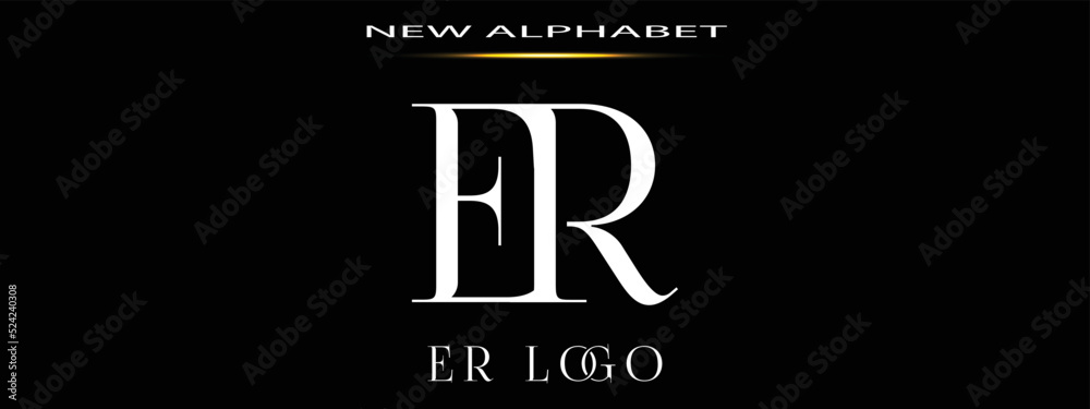 Monogram ER LOGO Abstract Fashion font alphabet. Minimal modern urban ...