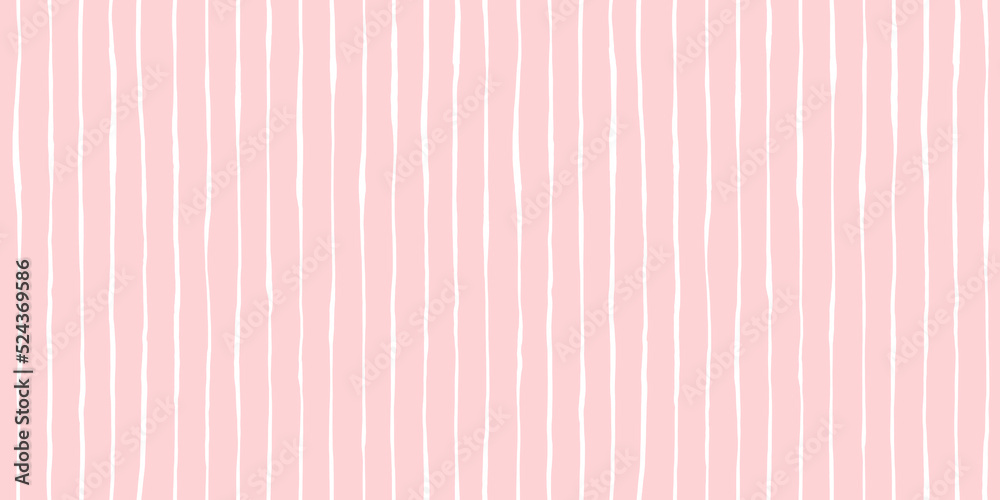 Seamless playful hand drawn light pastel pink pin stripe fabric pattern ...