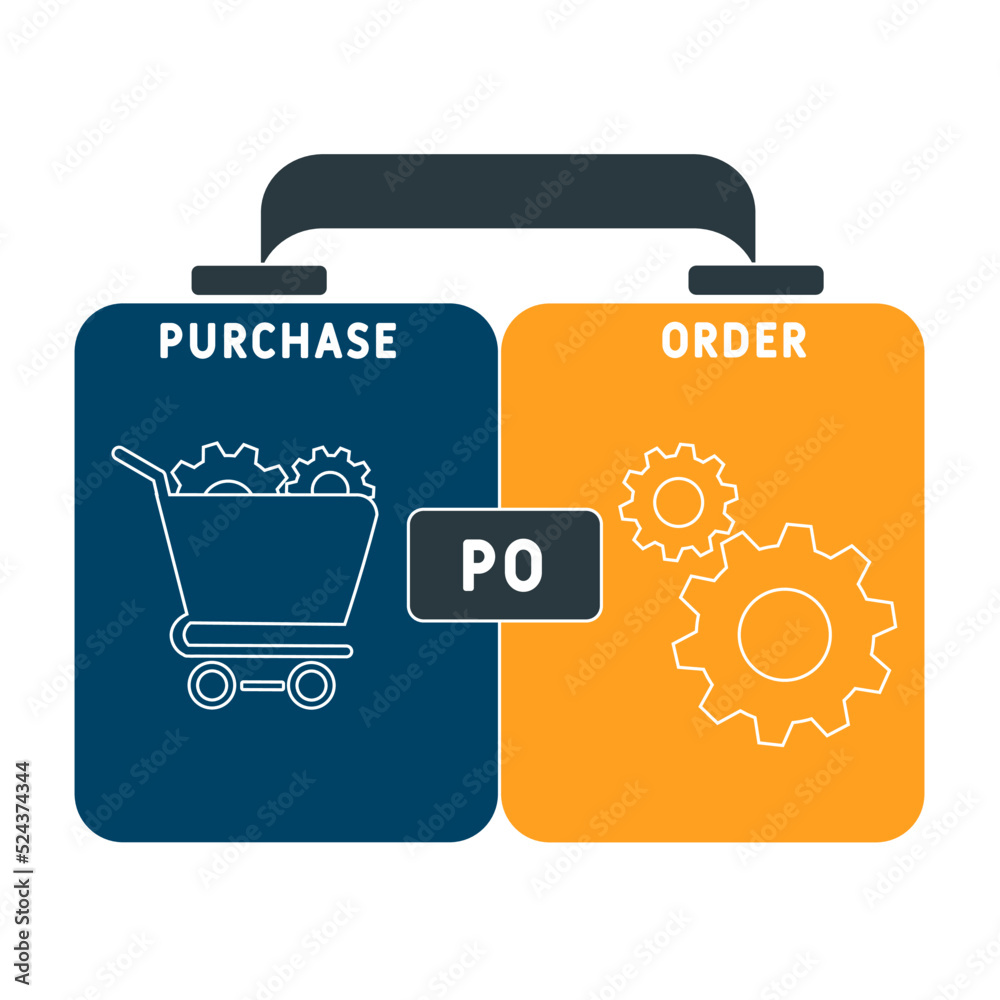 po - purchase order acronym. business concept background. vector ...