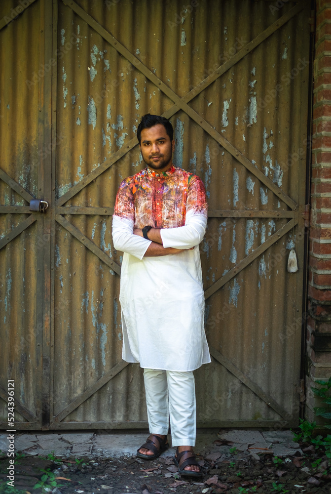 Bangladeshi young muslim boy in fashion model concept wearing ...
