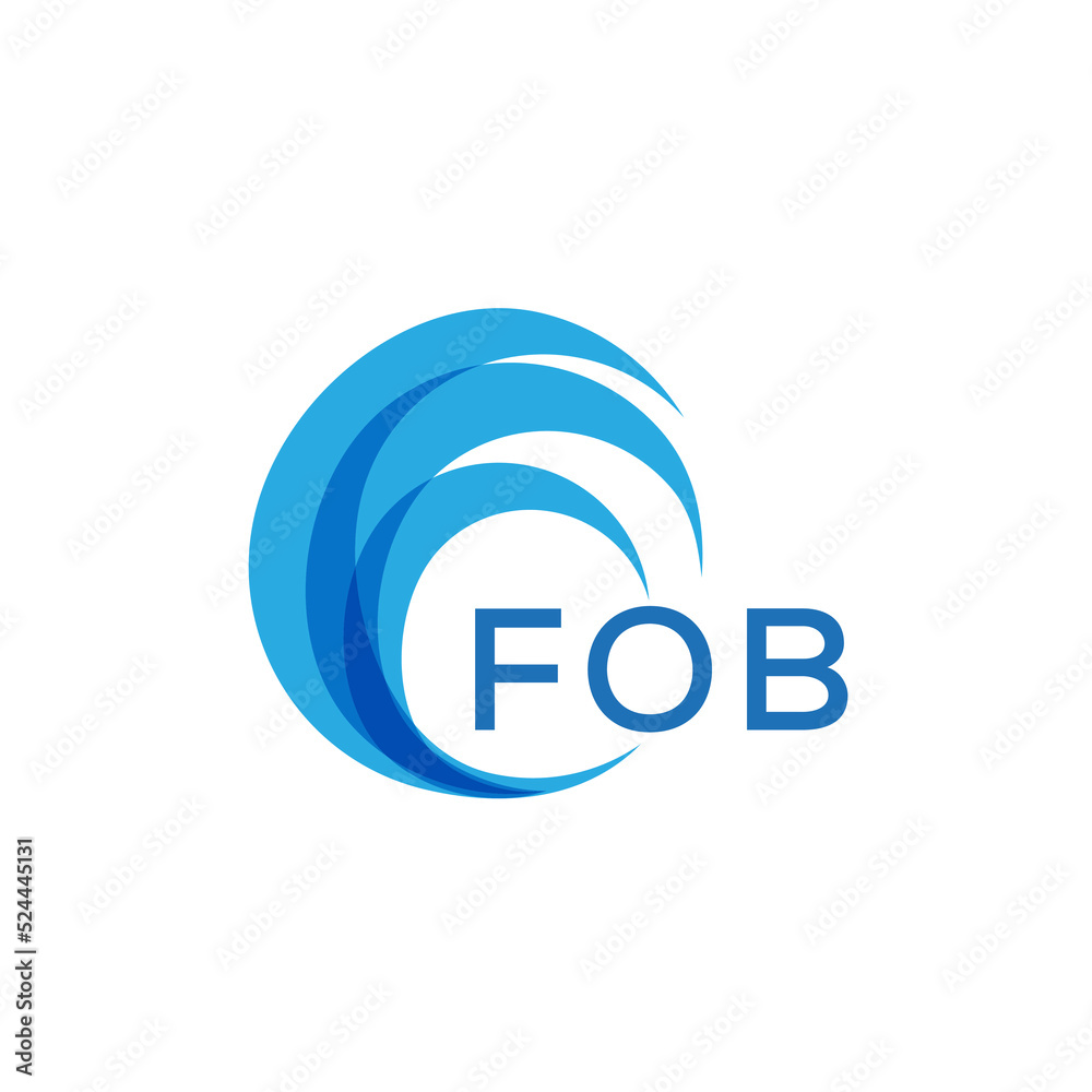 FOB letter logo. FOB blue image on white background. FOB Monogram logo ...