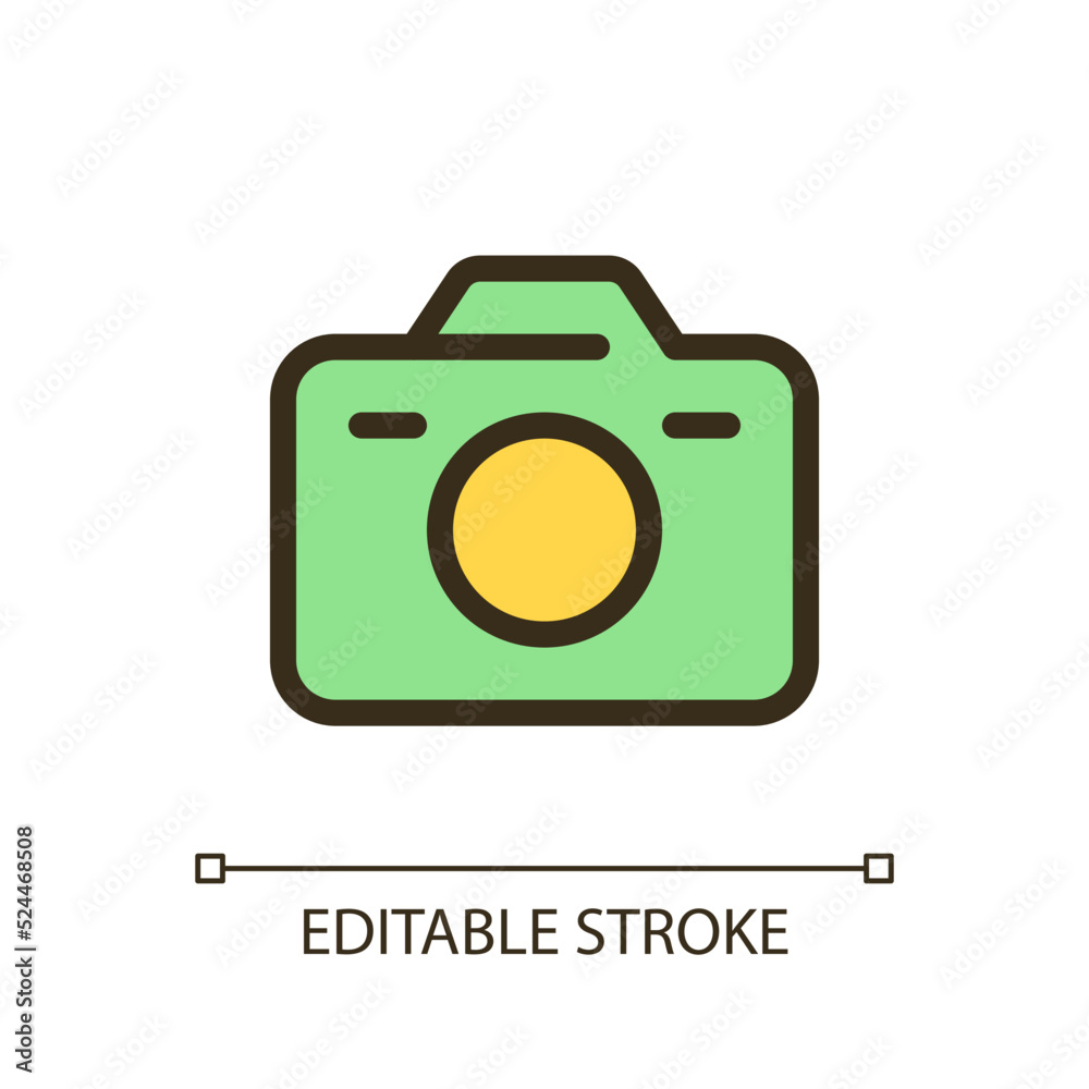 Camera pixel perfect RGB color ui icon. Digital, analogue. Photographic ...