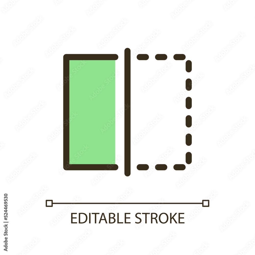 Crop video length pixel perfect RGB color ui icon. Splitting clip. Cut duration. Simple filled ...