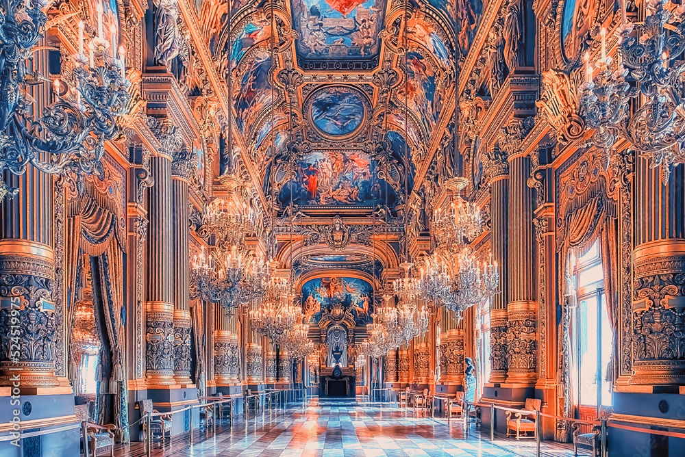 Foto de Stock Inside the Palais Garnier, the opera house in Paris ...