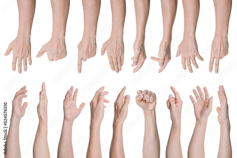 Set of Man hand gestures isolated on transparent background - PNG ...