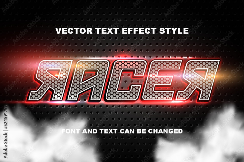 racer typography speed racing style 3d editable text effect font style ...
