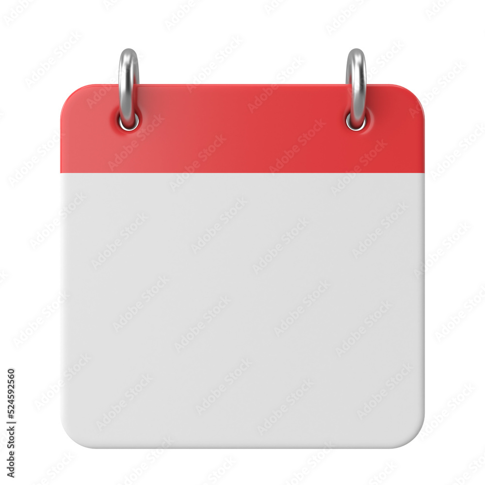 Empty calendar. 3D calendar. Stock Illustration | Adobe Stock