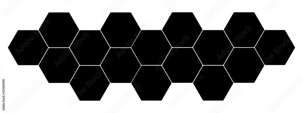 Black hexagon, honeycomb, design element, shapes, pattern with no ...