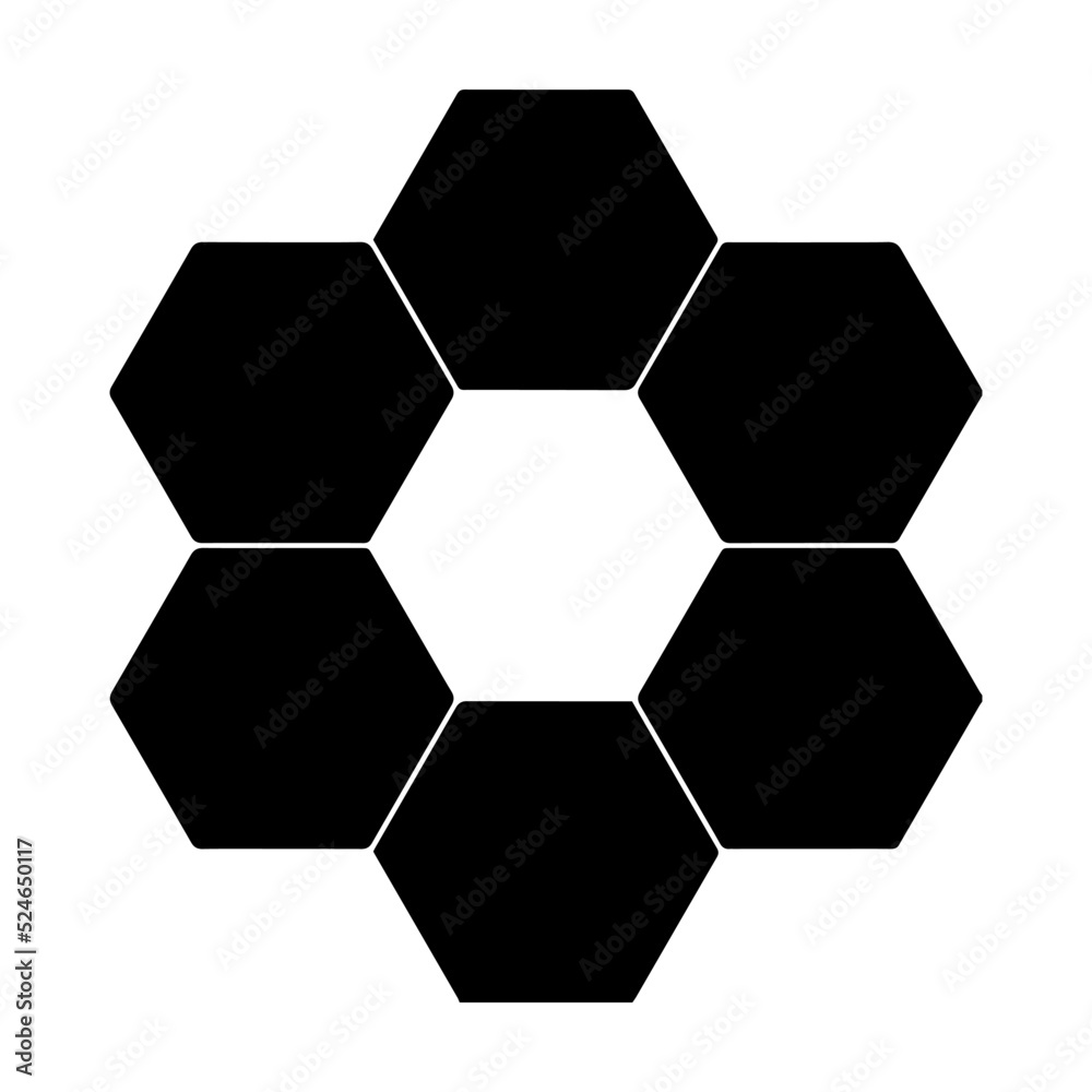 Black hexagon, honeycomb, design element, shapes, pattern with no ...