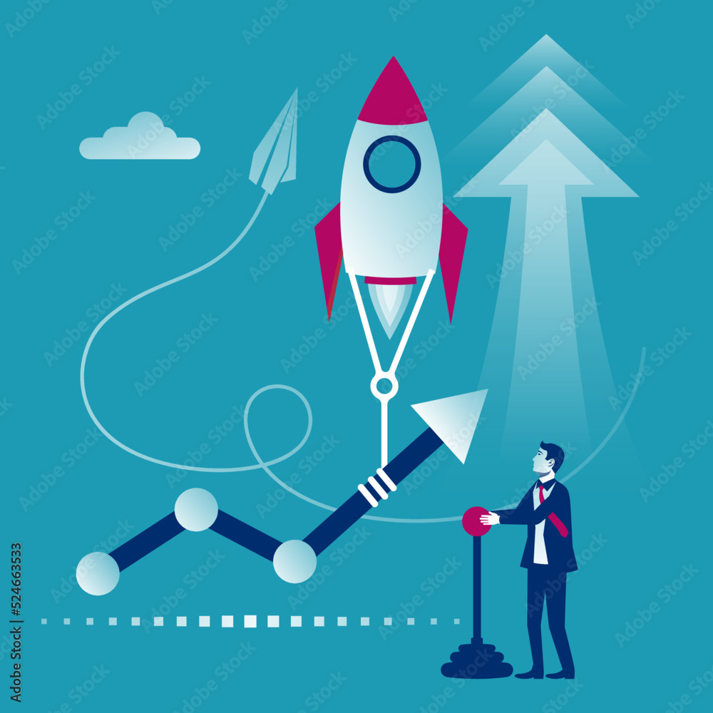 Startup working enterprise. Launch project. Business concept ...