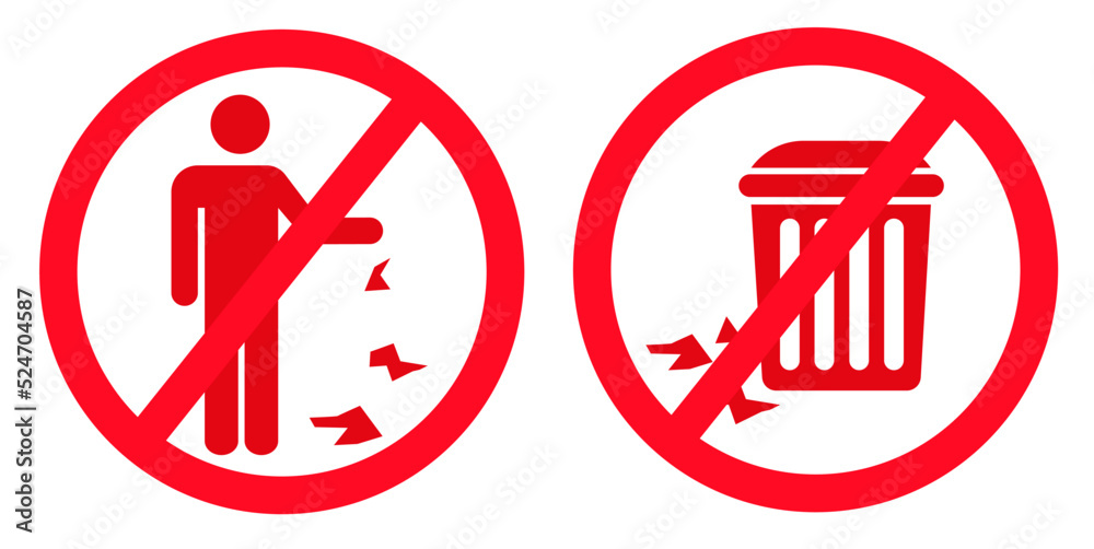 Do not litter, keep clean, prohibition sign. Vector illustration. Stock ...