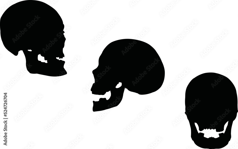 Skull Eps Vector, Silhouette, Logo, Skull Eps Vector Cut Files for ...