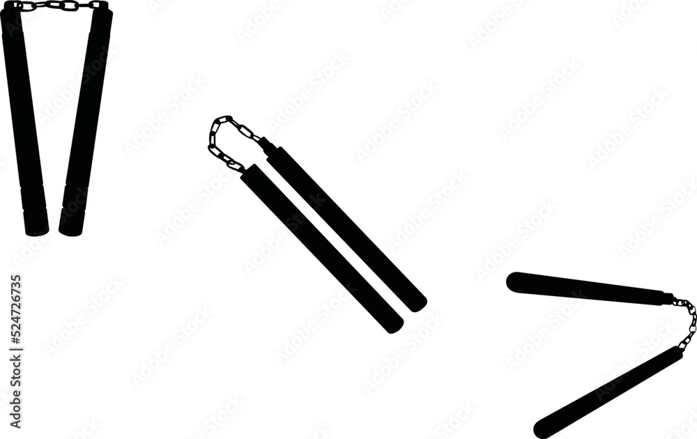 Nunchucks Eps Vector, Silhouette, Logo, Nunchucks Eps Vector Cut Files ...