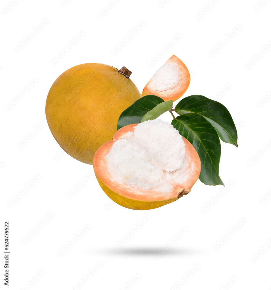 Santol fruit with leaves isolated on transparent background (.PNG ...