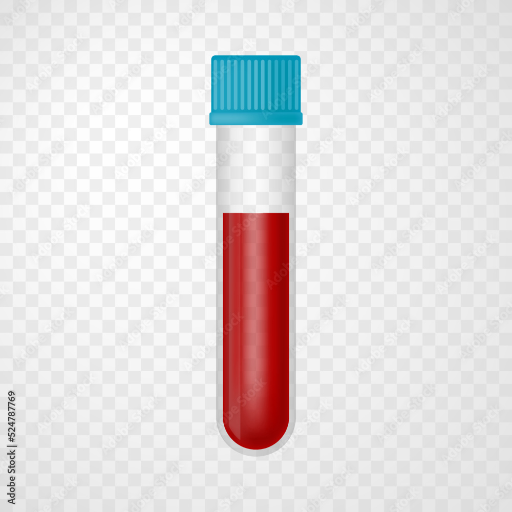 Blood sample tube virus test on transparent background. Vector ...
