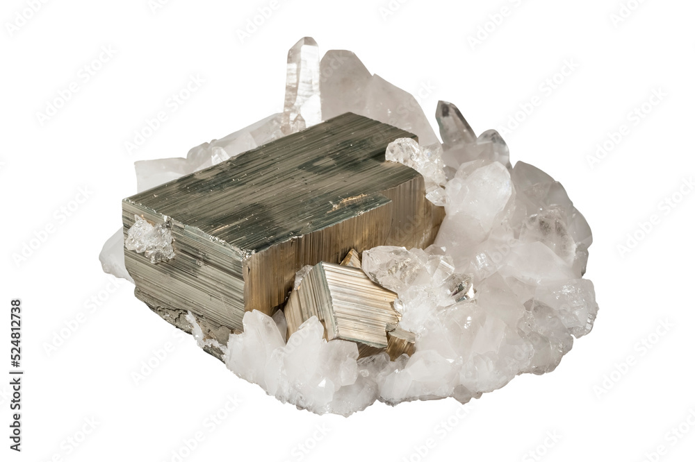 Photo Stock A sample of a natural mineral iron pyrite (sulfide class ...