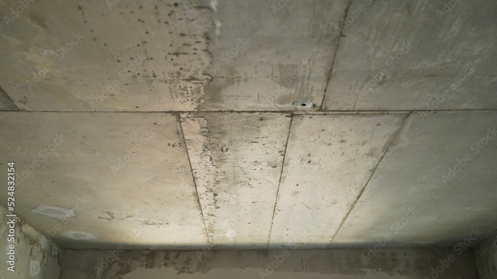 The modern interior design of the apartment, the ceiling is made of a ...