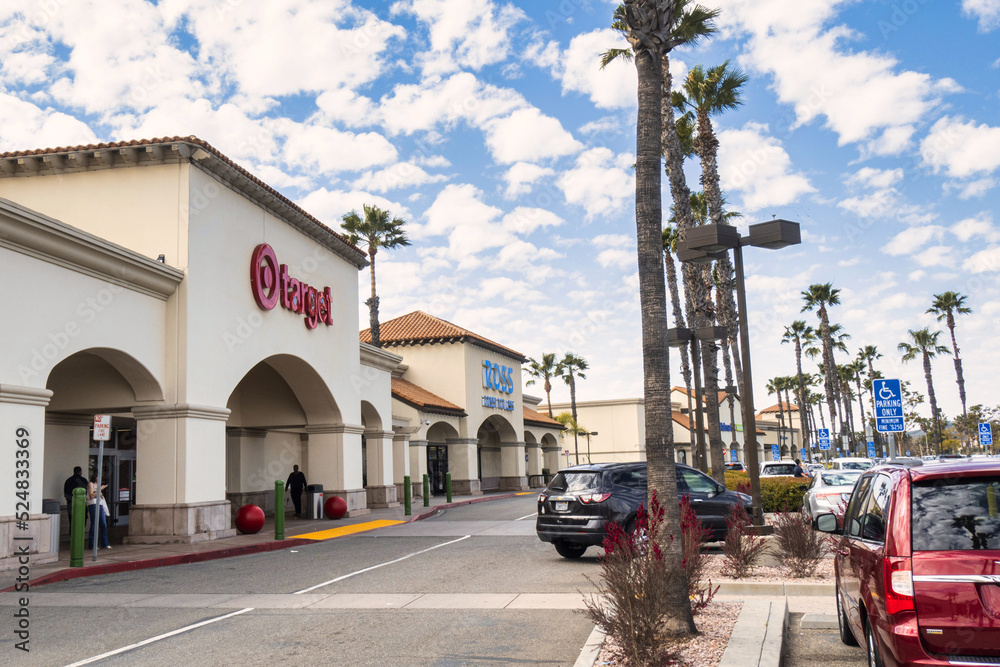 Foto de Stock american mall with TARGET, retail and parking lot with ...