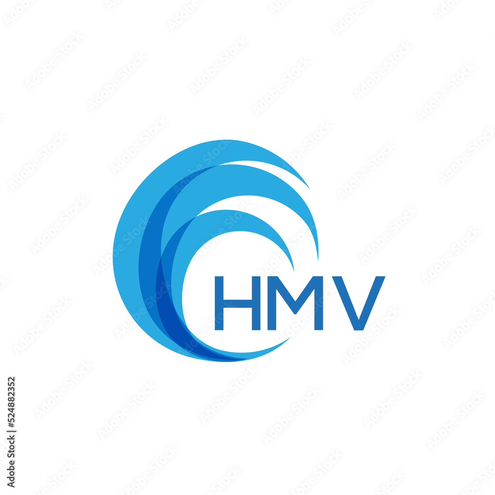 HMV letter logo. HMV blue image on white background. HMV Monogram logo ...