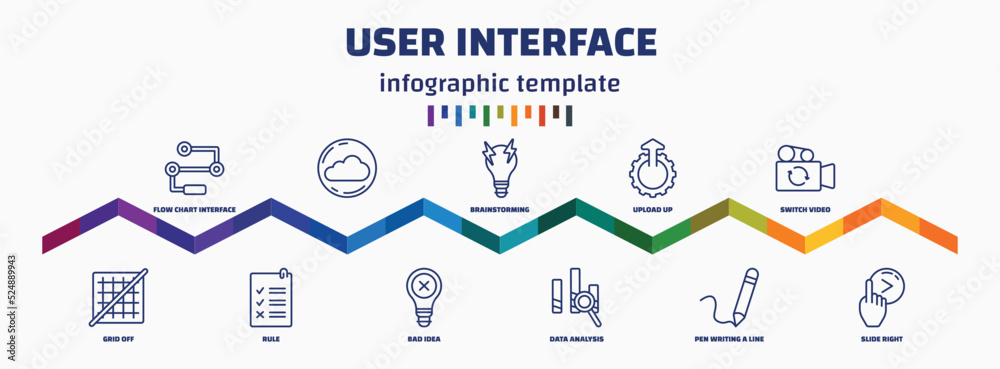 infographic template with icons and 11 options or steps. infographic for user interface concept ...