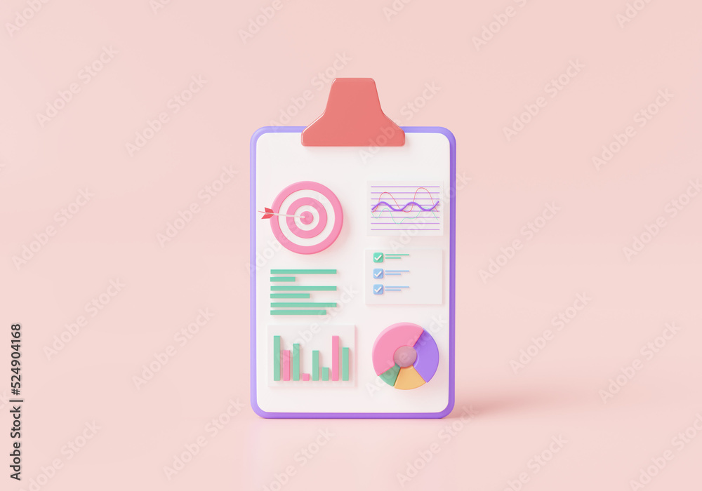 Dashboard and Business financial report chart with Clipboard paper, SEO ...