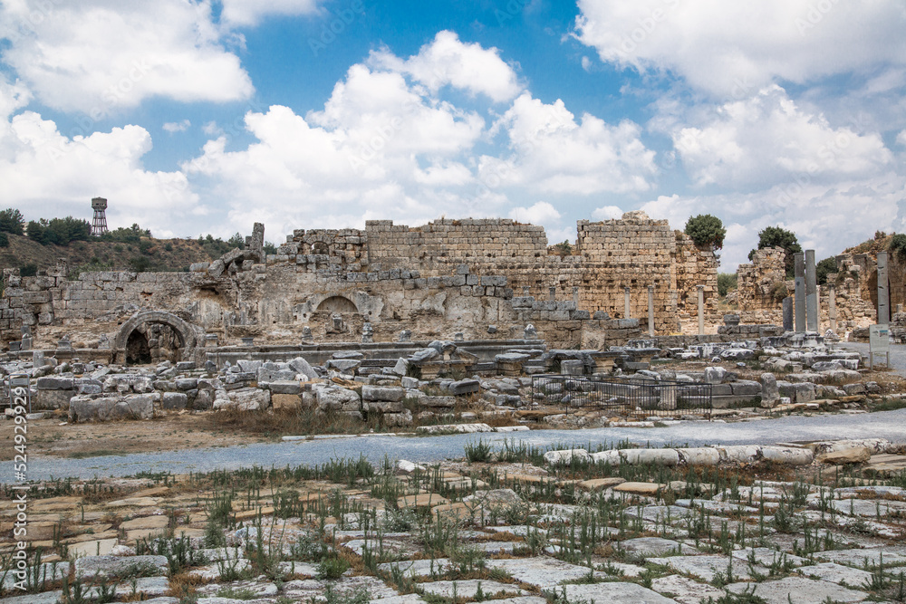 Perge. Ancient romans City Wall from the Hellenistic age. Greek colony ...