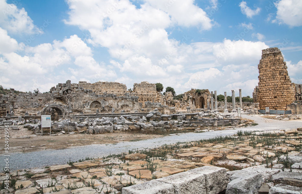 Perge. Ancient romans City Wall from the Hellenistic age. Greek colony ...