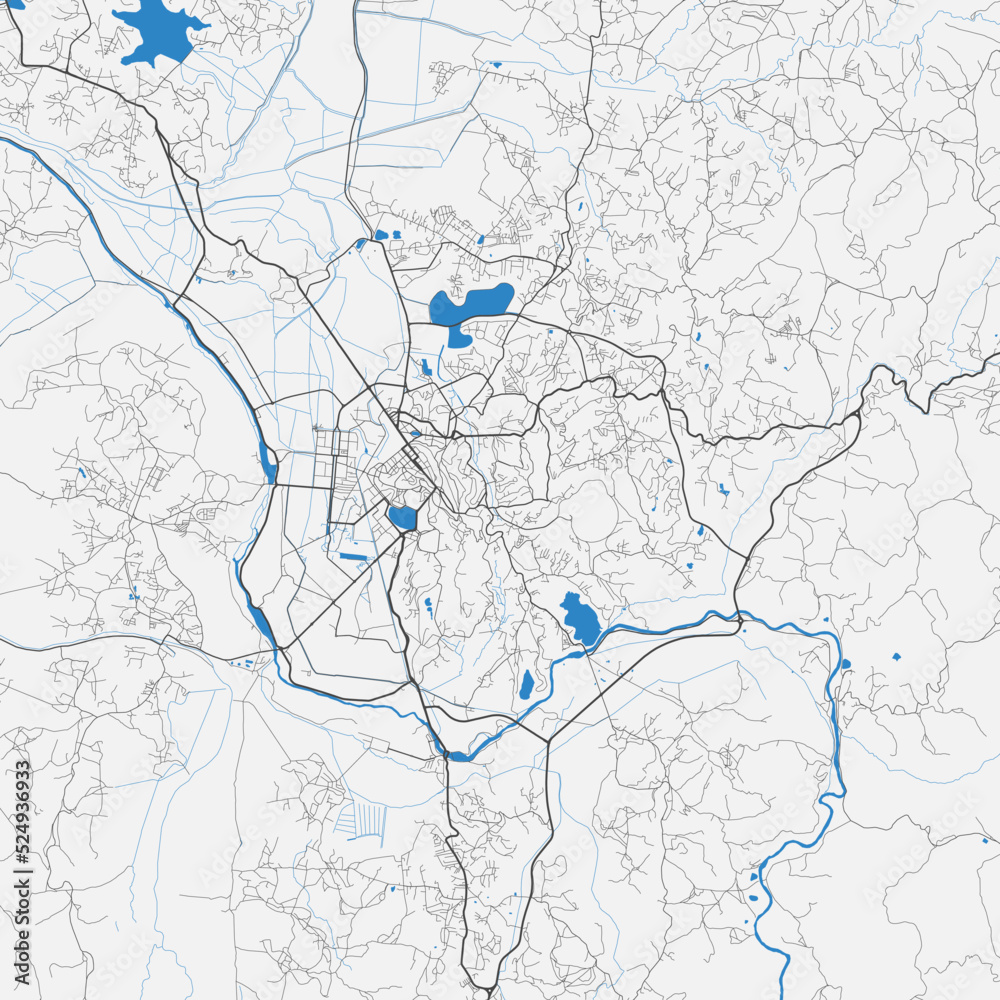 Antananarivo vector map. Detailed map of Antananarivo city ...