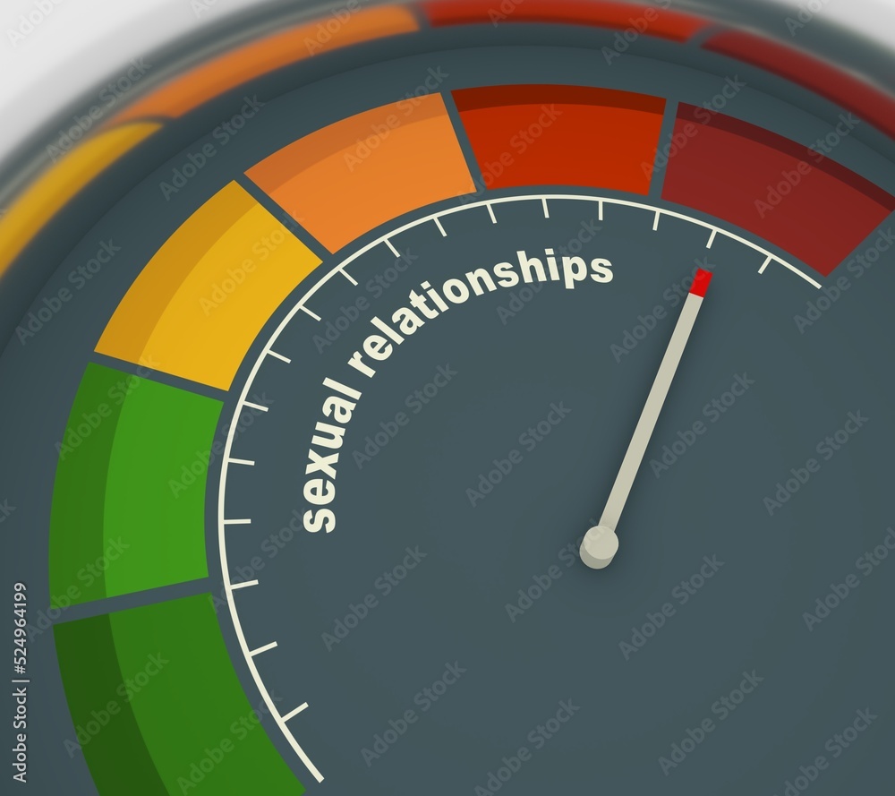Sexual relationships meter scale with arrow. The libido level measuring ...