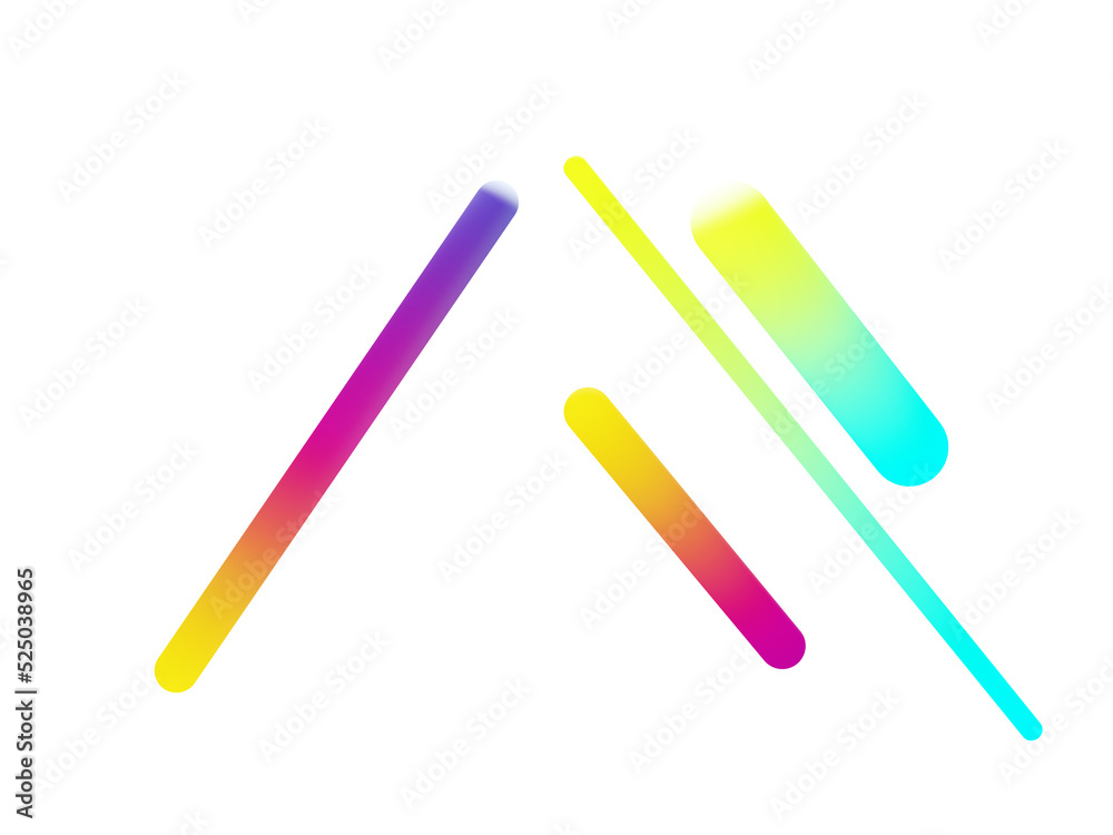 3d render, abstract colorful neon geometric shapes isolated on ...
