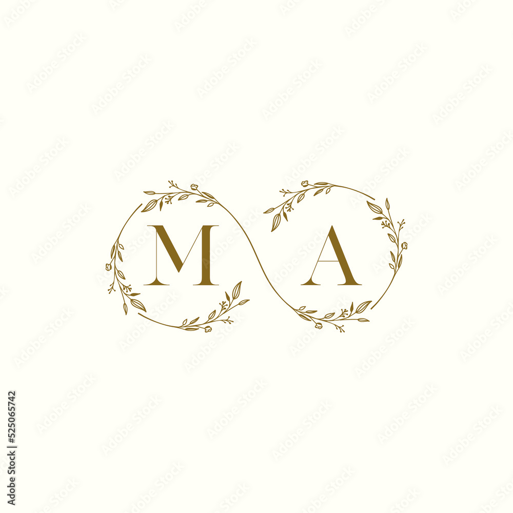 Стоковое векторное изображение «MA infinity wedding logo initial logo ...