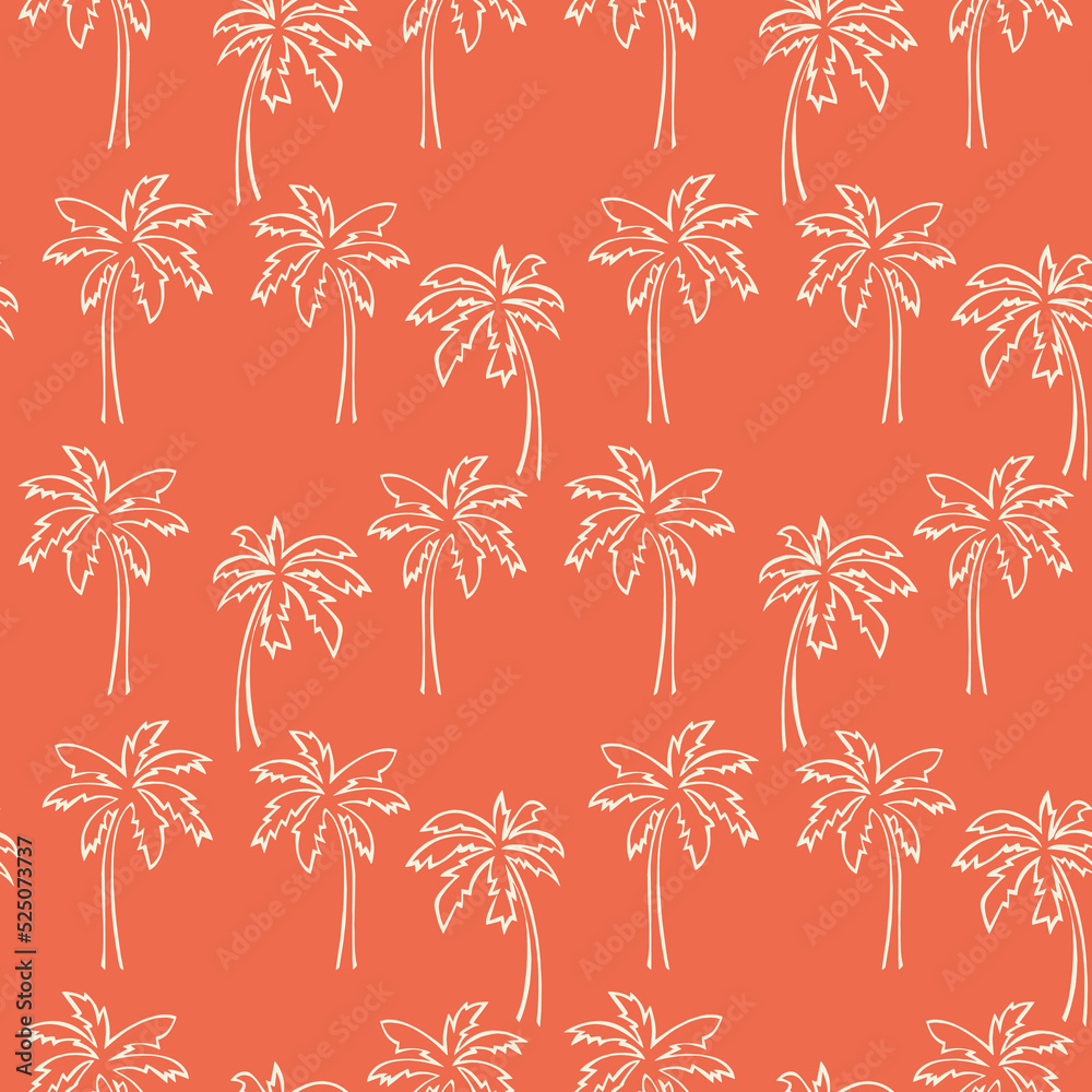 Tropical Exotic Palm tree plants seamless pattern. Design for use ...