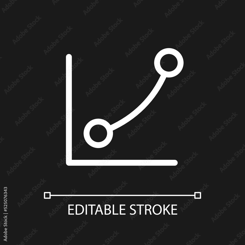 Curves tool pixel perfect white linear ui icon for dark theme. Contrast ...