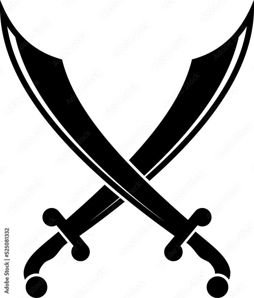 Machete sabers isolated crossed swords Stock Illustration | Adobe Stock