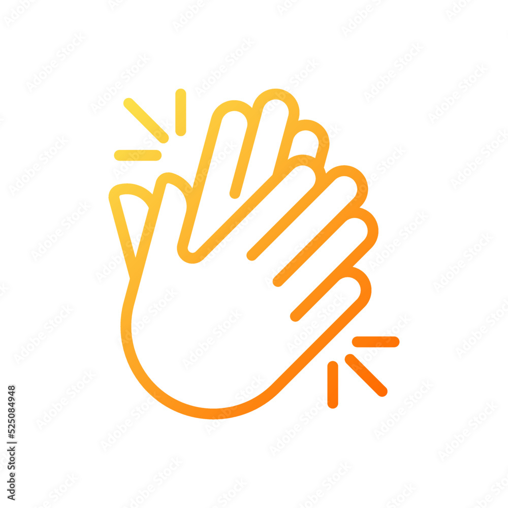 Clapping hands pixel perfect gradient linear vector icon. Applause and ...