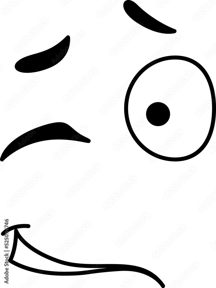 Winking smile emoticon emoji cartoon line art Stock Illustration ...