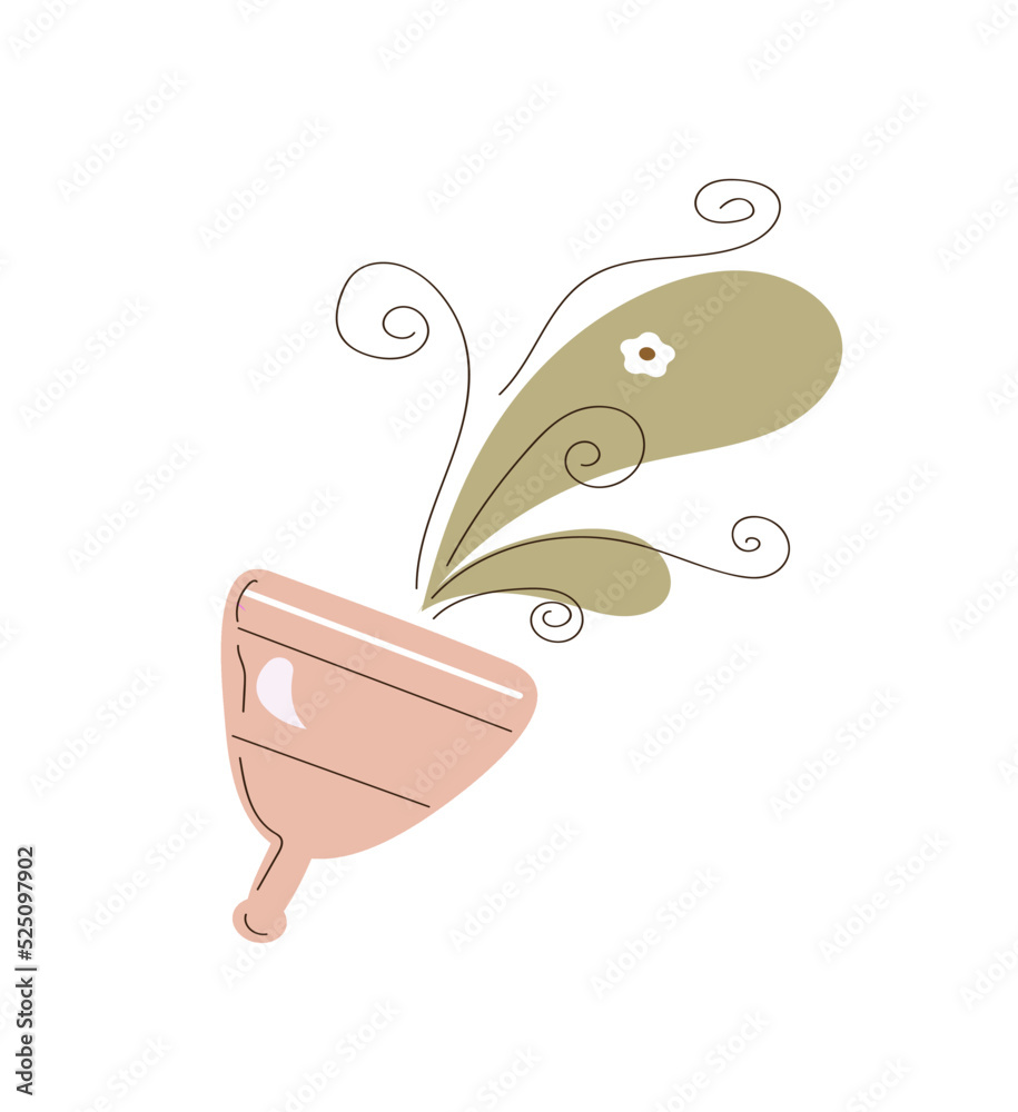 Feminine hygiene. Menstrual cup is hygiene items for protection woman during menstrual cycle ...