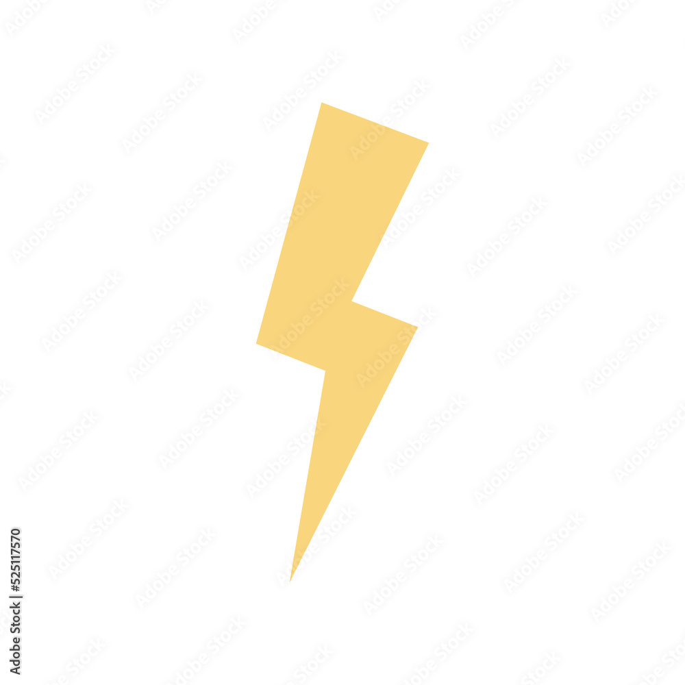 Cartoon lightning flat illustration isolated on white Bolt lightning ...