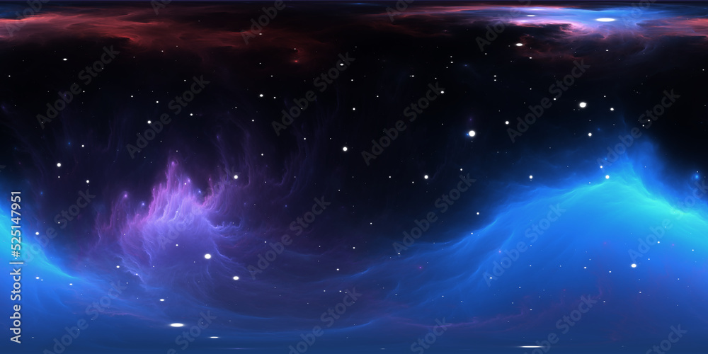 360 degree full sphere panoramic space background with starfield and ...