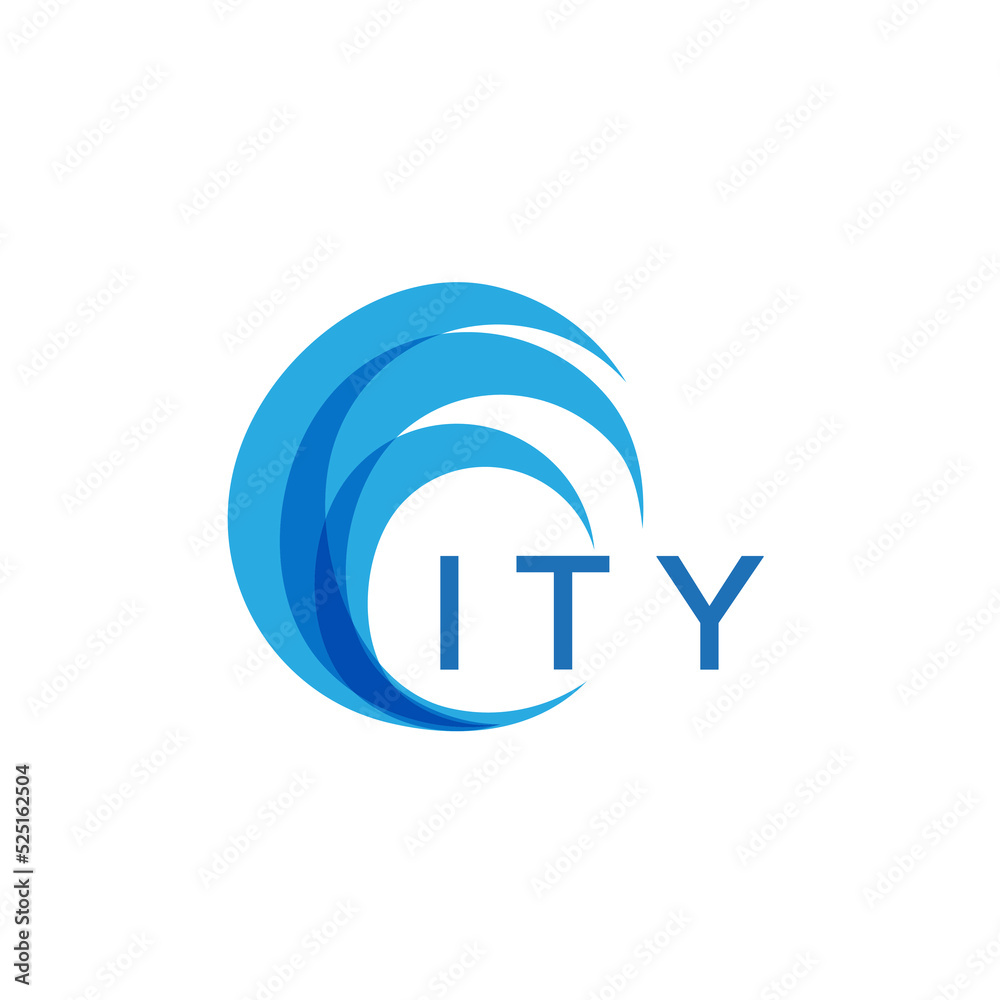 ITY letter logo. ITY blue image on white background. ITY Monogram logo ...