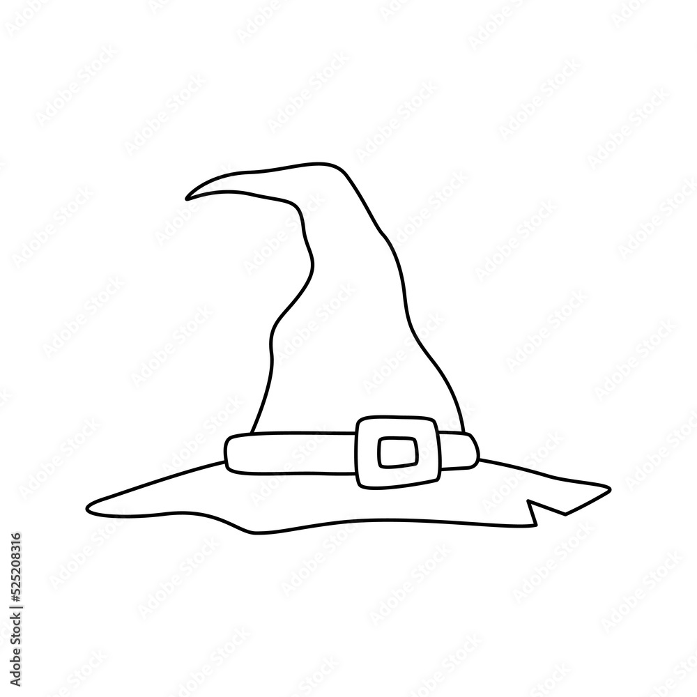 Coloring page with Wizard Hat for kids Stock Vector | Adobe Stock
