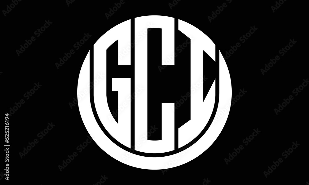 GCI shield in circle logo design vector template. letter mark, wordmark ...